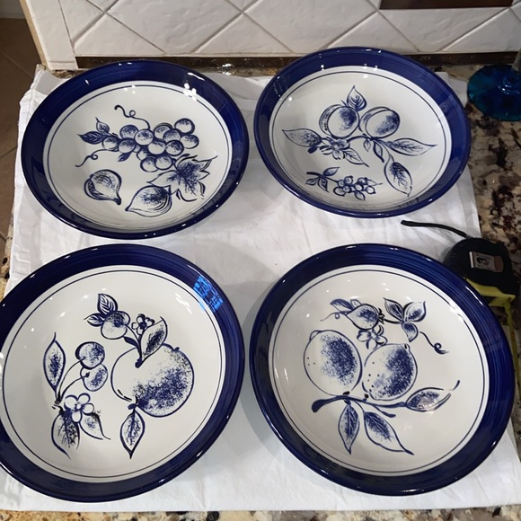 Over & Back Inc. | Dining | Set Of 4 Over And Back Ceramic Hand Painted ...